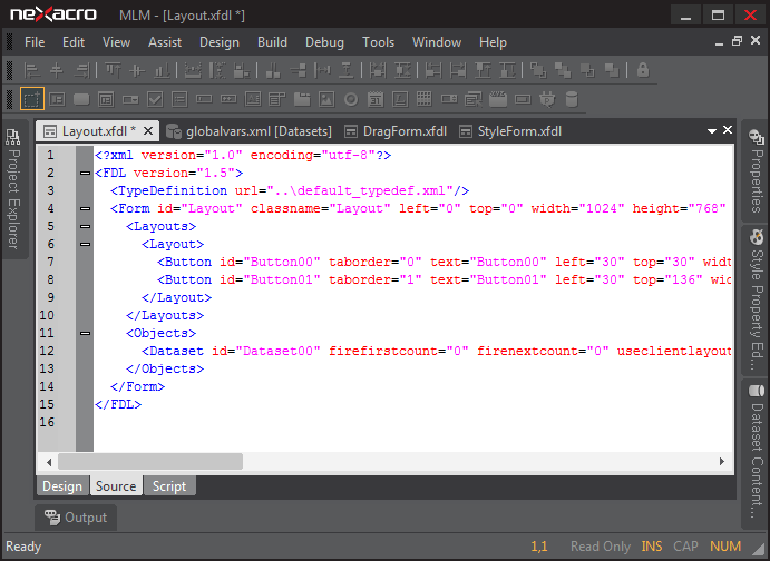 nexacro studioの構成